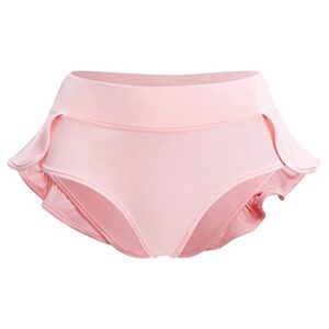 women's high waist ruffle yoga shorts gym workout rave booty dance mini hot pants tights bottoms active skirted panties pink