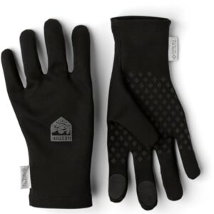 Hestra Infinium Stretch 5-Finger Glove Liner I Machine Washable, Touch Screen Compatible Liner for Added Warmth - Black - 8