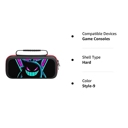 Switch Carrying Case for Nintendo Switch,Ghost Ink 20 Game Cartridges Hard Shell Travel Switch Pouch for Console & AccessoriesFit Original Charger AC Adapter