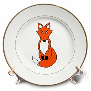 3drose 8 inch porcelain plate - sassy little fox animal - fox