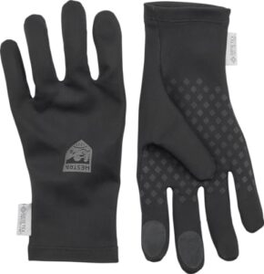 hestra infinium stretch 5-finger glove liner i machine washable, touch screen compatible liner for added warmth - black - 8