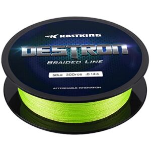 kastking destron braided fishing line,grass green,20lbs,300 yds