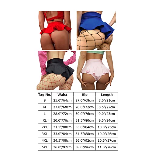 Women's High Waist Ruffle Yoga Shorts Gym Workout Rave Booty Dance Mini Hot Pants Tights Bottoms Active Skirted Panties Pink