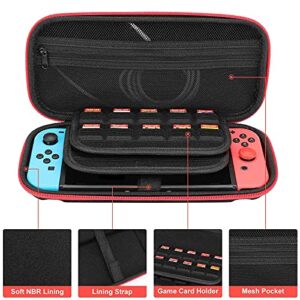 Switch Carrying Case for Nintendo Switch,Ghost Ink 20 Game Cartridges Hard Shell Travel Switch Pouch for Console & AccessoriesFit Original Charger AC Adapter