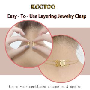 kcctoo Necklace Layering Clasp Womens Jewelry Separators 18K Gold and Silver Magnetic Multiple Necklace Clasp for Women Layered Look