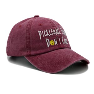 NVJUI JUFOPL Pickleball Hair Don't Care Hat, Embroidered Baseball Cap Pickleball Gifts for Men & Women