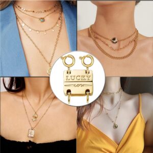 kcctoo Necklace Layering Clasp Womens Jewelry Separators 18K Gold and Silver Magnetic Multiple Necklace Clasp for Women Layered Look