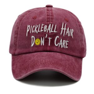 nvjui jufopl pickleball hair don't care hat, embroidered baseball cap pickleball gifts for men & women