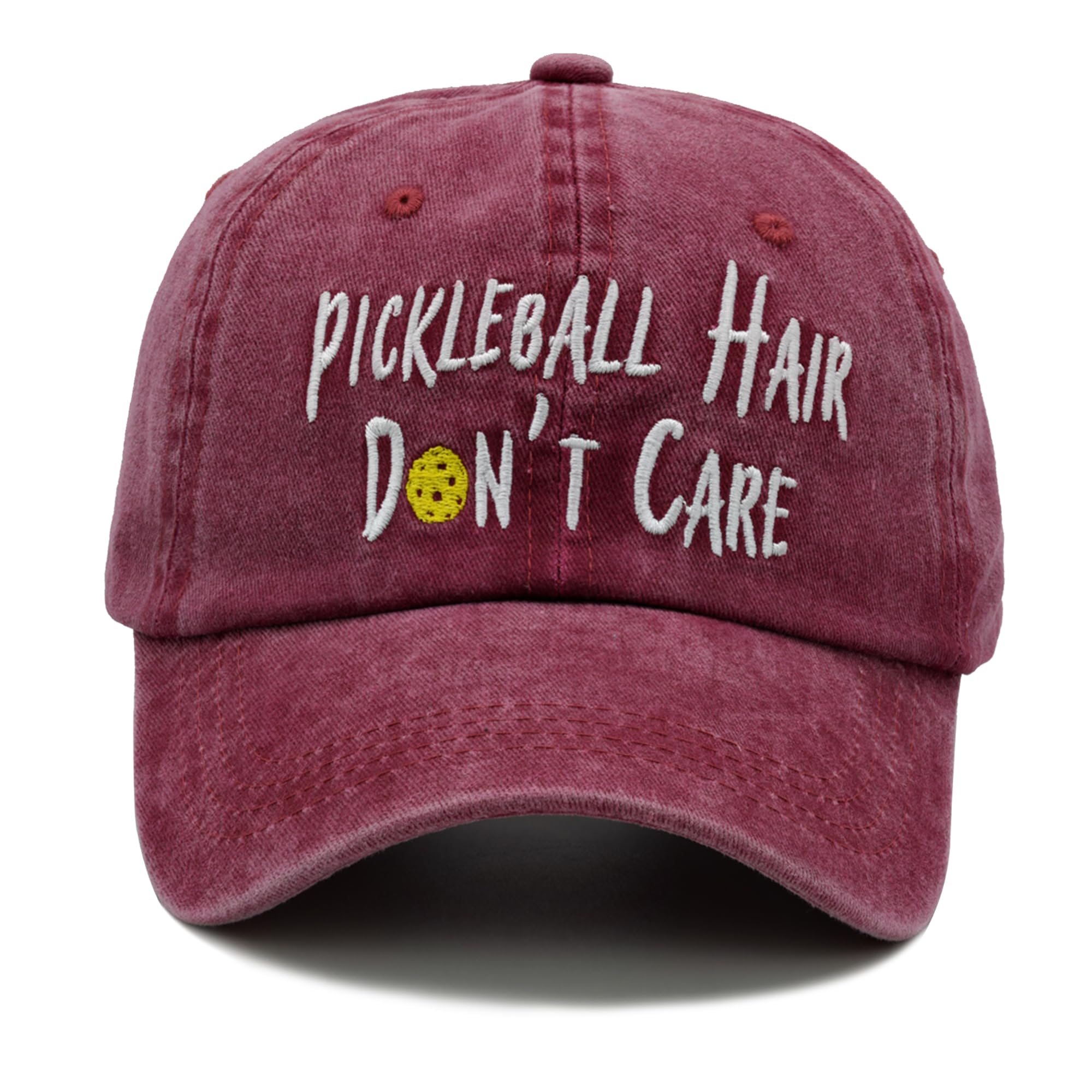 NVJUI JUFOPL Pickleball Hair Don't Care Hat, Embroidered Baseball Cap Pickleball Gifts for Men & Women