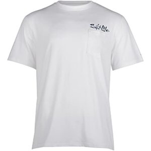 salt life marlin fade performance short sleeve classic fit shirt, white, x-large