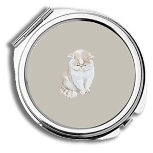 made by metal cosmetic mirror naturally with watercolor animals