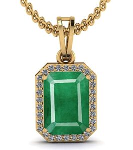 lmdprajapatis lab certified simuleted 10x15mm zambian emerald panna jwelery pendant for 22k gold plated