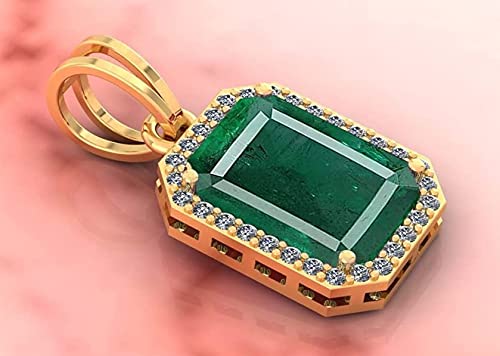 LMDPRAJAPATIS Lab Certified simuleted 10X15MM Zambian Emerald Panna Jwelery Pendant for 22k Gold Plated