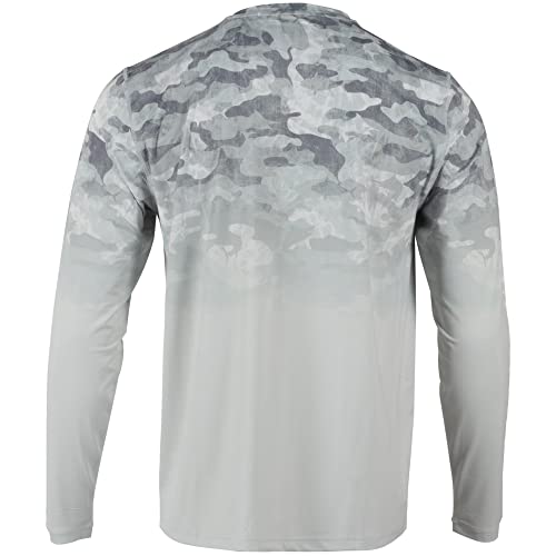 Salt Life Into The Abyss SLX Long Sleeve Classic Fit Shirt, Grey, XX-Large