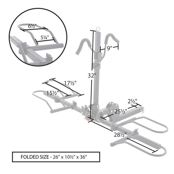 ELEVATE OUTDOOR Hitch Platform Rack for E-Bikes and Fat Tire Bikes - 2 Bike