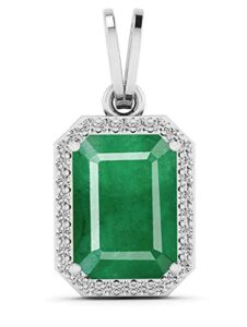 lmdprajapatis natural lab certified original 7.50 carat colombian emerald panna jwelery beautiful pendant for 925 sterling silver gift her everywear pendant