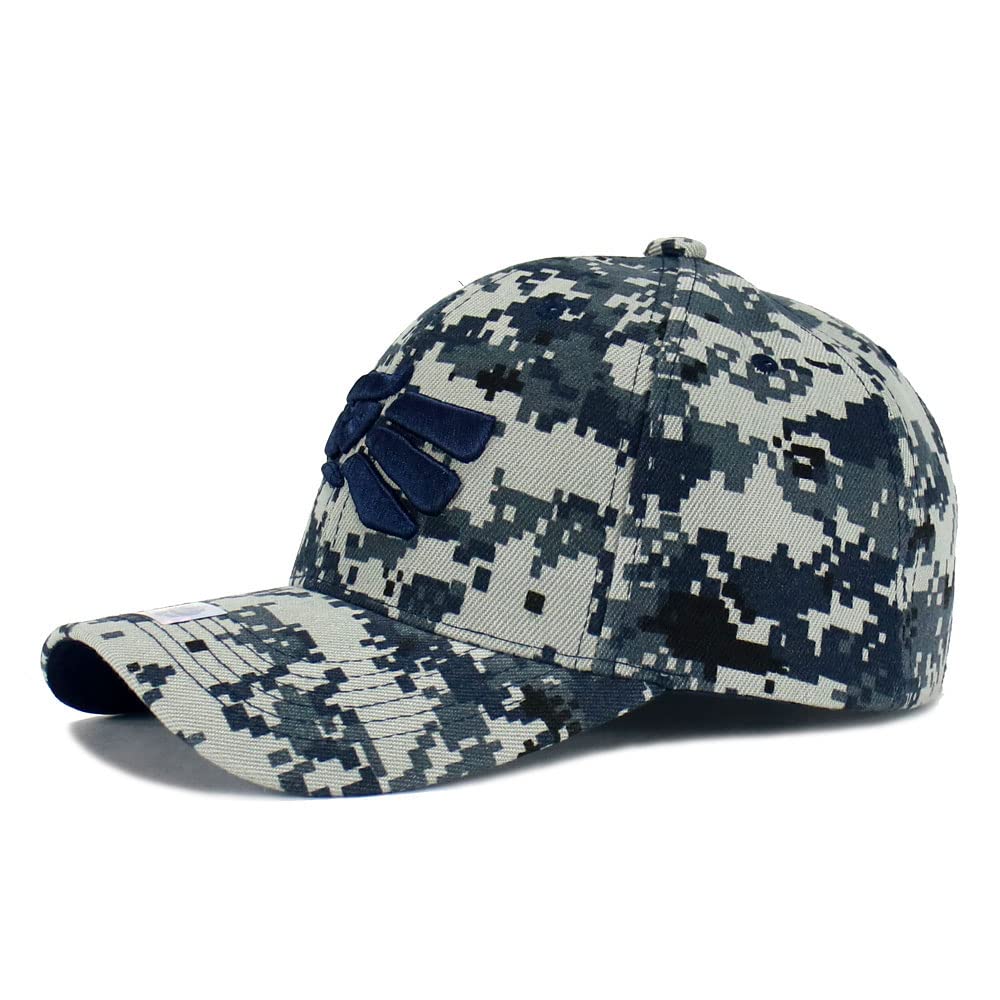 Mexican Mexico Hat Hecho En Mexico Eagle Aguila Snapback Flat Bill Baseball Cap (Navy Digital Camo)