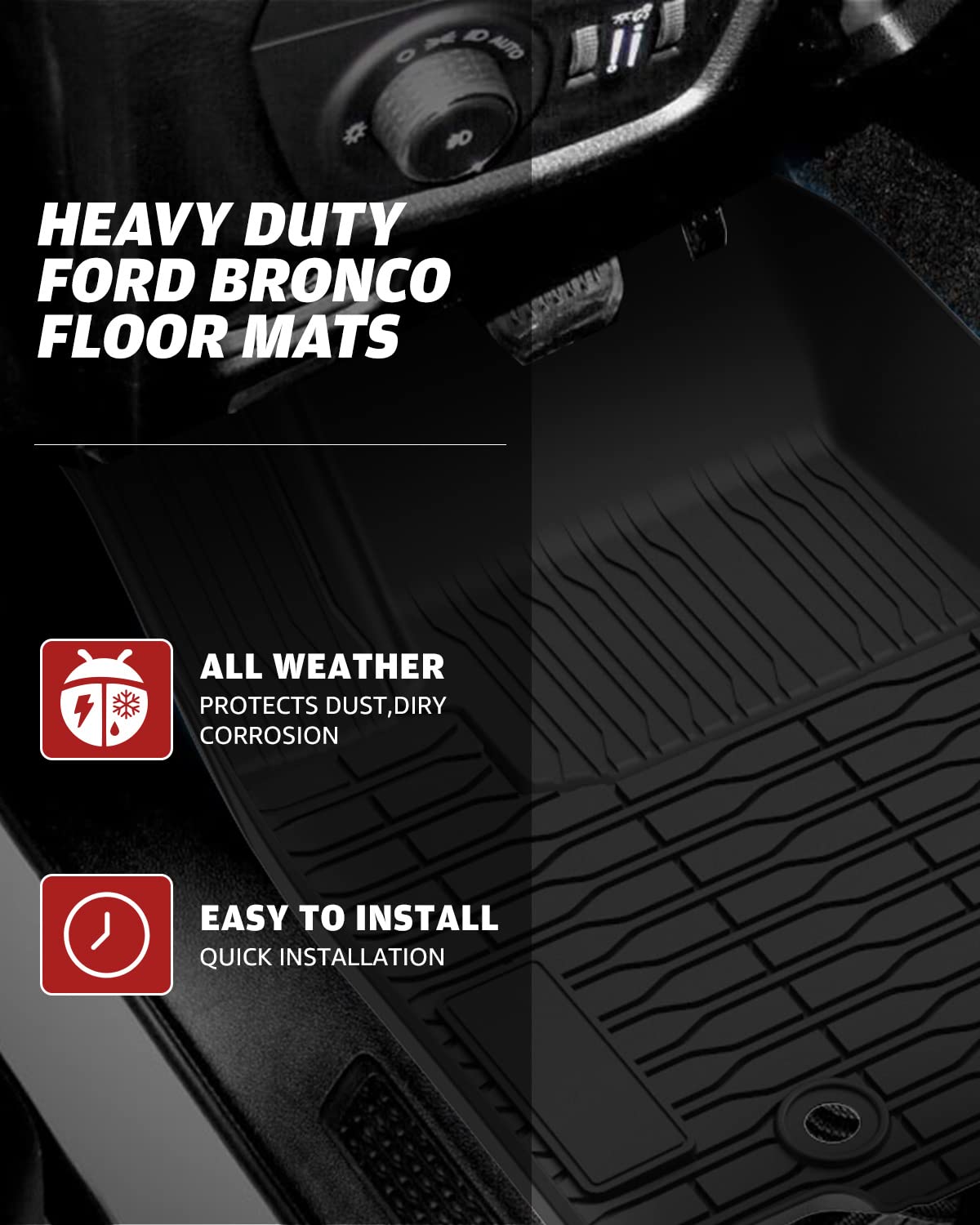 A & UTV PRO Floor Mats Fit for 2021 2022 2023 2024 Jeep Grand Cherokee L/WL, All Weather Floor Liners Full Kit for Three Row Models, Replace OEM 82216639AA,82216640AA,82216152AC, 3 Row