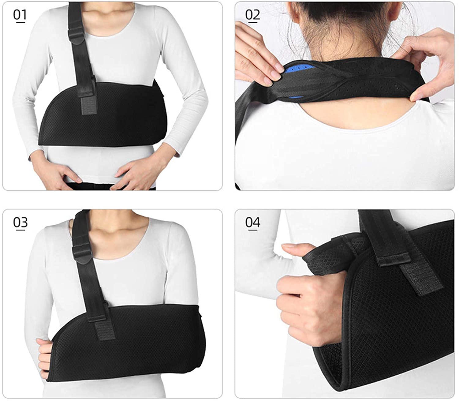 QIANMEI Fixed elbow brace Arm Sling for Shoulder Injury, Women and Men, Rotator Cuff Torn, Wrist and Elbow Surgery, for Dislocation,Sprains and Strains (Size : L)