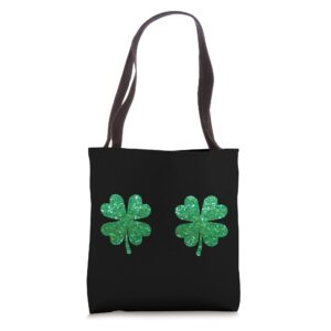 two shamrocks, st. patrick's day, for women, ireland, irish tote bag