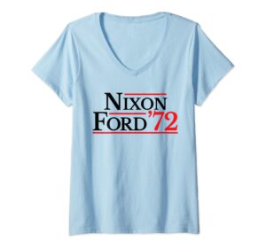 womens nixon ford '72 america v-neck t-shirt