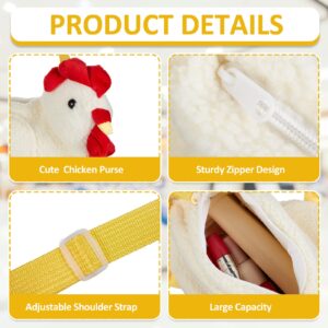 Saintrygo Chicken Bag Chicken Purse Fluffy Hen Shoulder Handbag Cute Animal Crossbody Bag for Women Girls