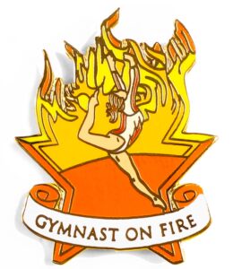 snowflake designs gymnast on fire gymnastics pin - #1930