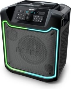 ion trailblazer - high-power all-weather rechargeable bluetooth speaker with qi wireless charging