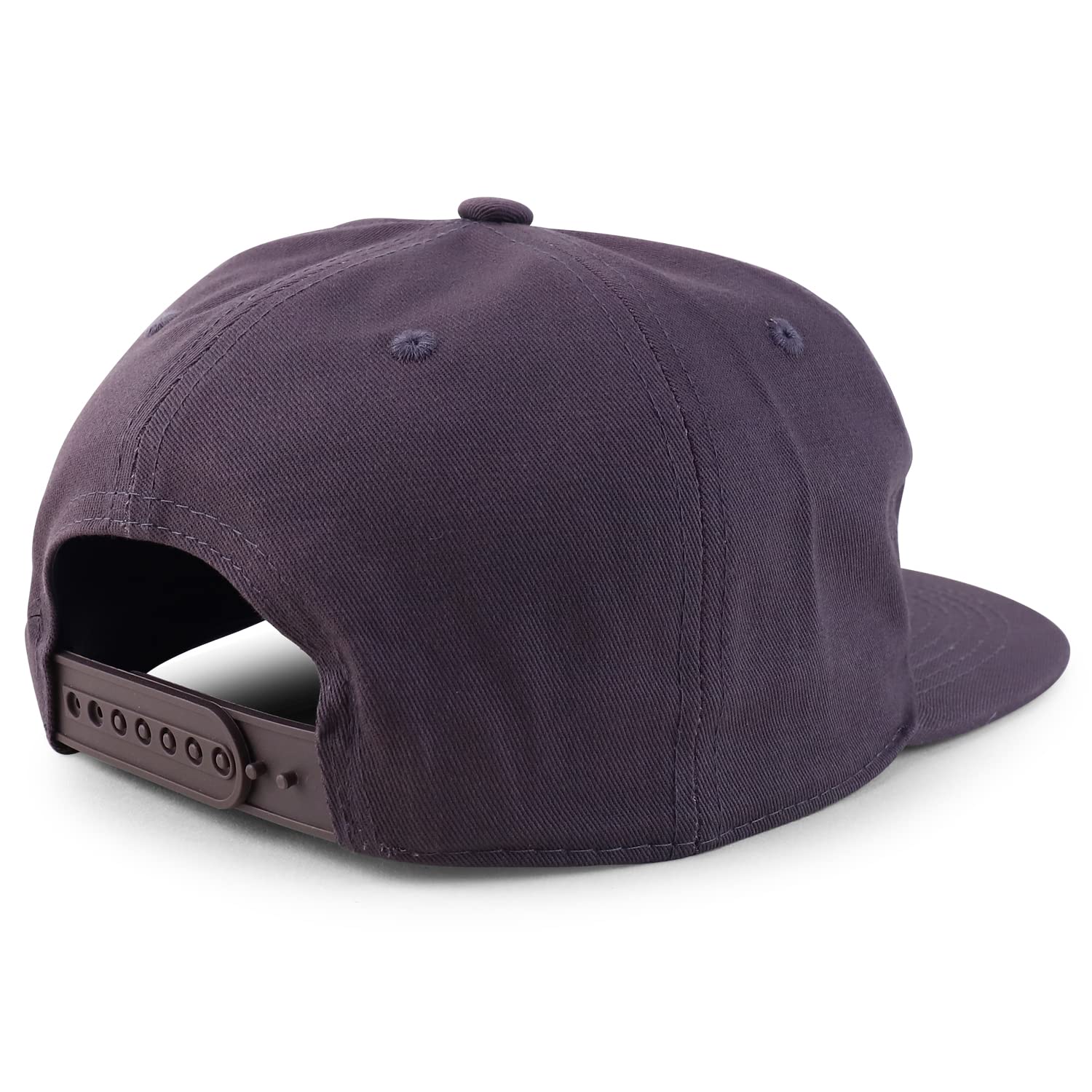 Trendy Apparel Shop Plain Unstructured 5 Panel Flat Bill Snapback Baseball Cap - Dark Grey