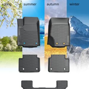 A & UTV PRO Floor Mats Fit for 2021 2022 2023 2024 Jeep Grand Cherokee L/WL, All Weather Floor Liners Full Kit for Three Row Models, Replace OEM 82216639AA,82216640AA,82216152AC, 3 Row