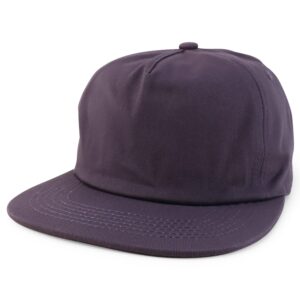 trendy apparel shop plain unstructured 5 panel flat bill snapback baseball cap - dark grey