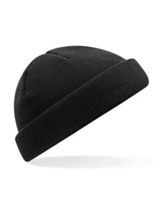 beechfield mens b43r recycled mini fisherman beanie, black, small-x-large