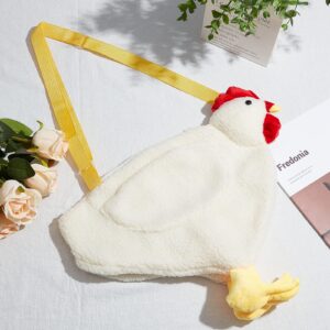 Saintrygo Chicken Bag Chicken Purse Fluffy Hen Shoulder Handbag Cute Animal Crossbody Bag for Women Girls