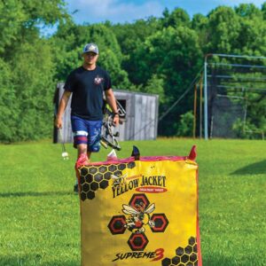 Morrell Yellow Jacket Supreme 3 28 Pound Adult Field Point Archery Bag Target w/HME Products Archery Range Practice Shooting 30 Inch Bag Target Stand