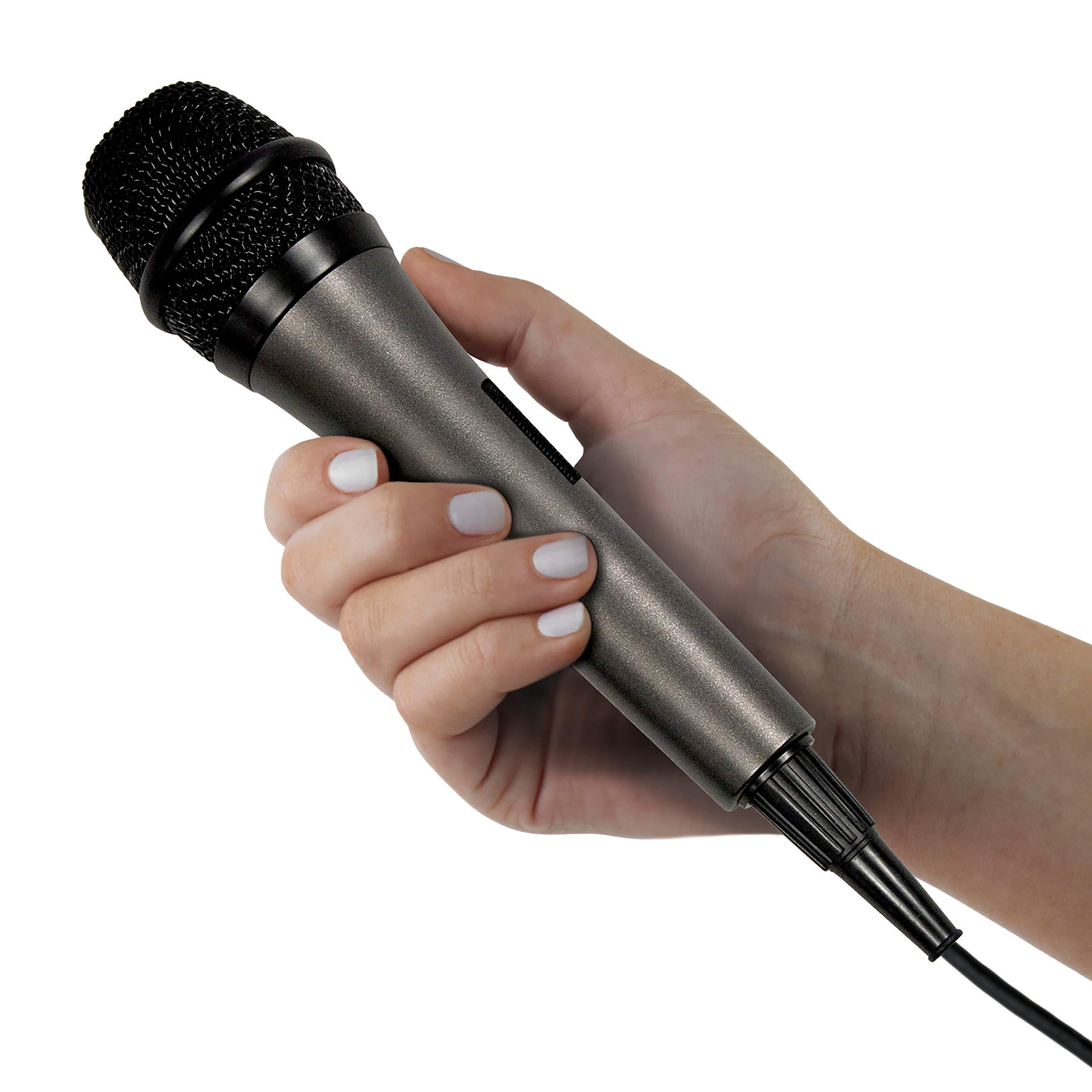 Singing Machine SMM205 Karaoke Machine Uni-Directional Dynamic Microphone with 10-Foot Cord, Black & Gold, XLR