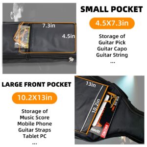 GIGKOUKI 40 41 Inch Acoustic Guitar Case Soft 0.35" Padded Guitar Bag, Waterproof Guitar Gig Bag Classical with Back Hanger Loop and Shoulder Strap