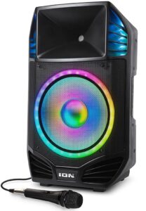 ion pa premier 500-watts karaoke party speaker - robust high-power and bright sound with visual effects and microphone (renewed)