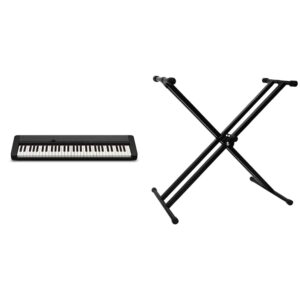 casio 61-key portable keyboard (ct-s1bk) and chromacast double braced x-style pro series keyboard stand