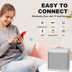 FULLIFE Karaoke Machine for Adults/Kids, 3000mAh Portable Bluetooth Karaoke Speaker with 2 Wireless Microphones, HD Sound PA System with Echo and Vocal Cut, Supports TF/USB, AUX-in, for Home Parties