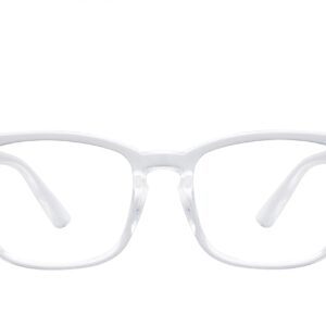 Onrtry Non Prescription Glasses for Men Women Square Clear Lens Eyeglasses (Transparent)