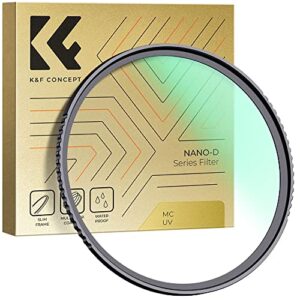 k&f concept 62mm mc uv protection lens filter ultra-slim 24-layer multi-coated waterproof uv filter for camera lens (d series)