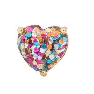 Kate Spade New York My Love Glitter Heart Studs, Multi Glitter, One Size