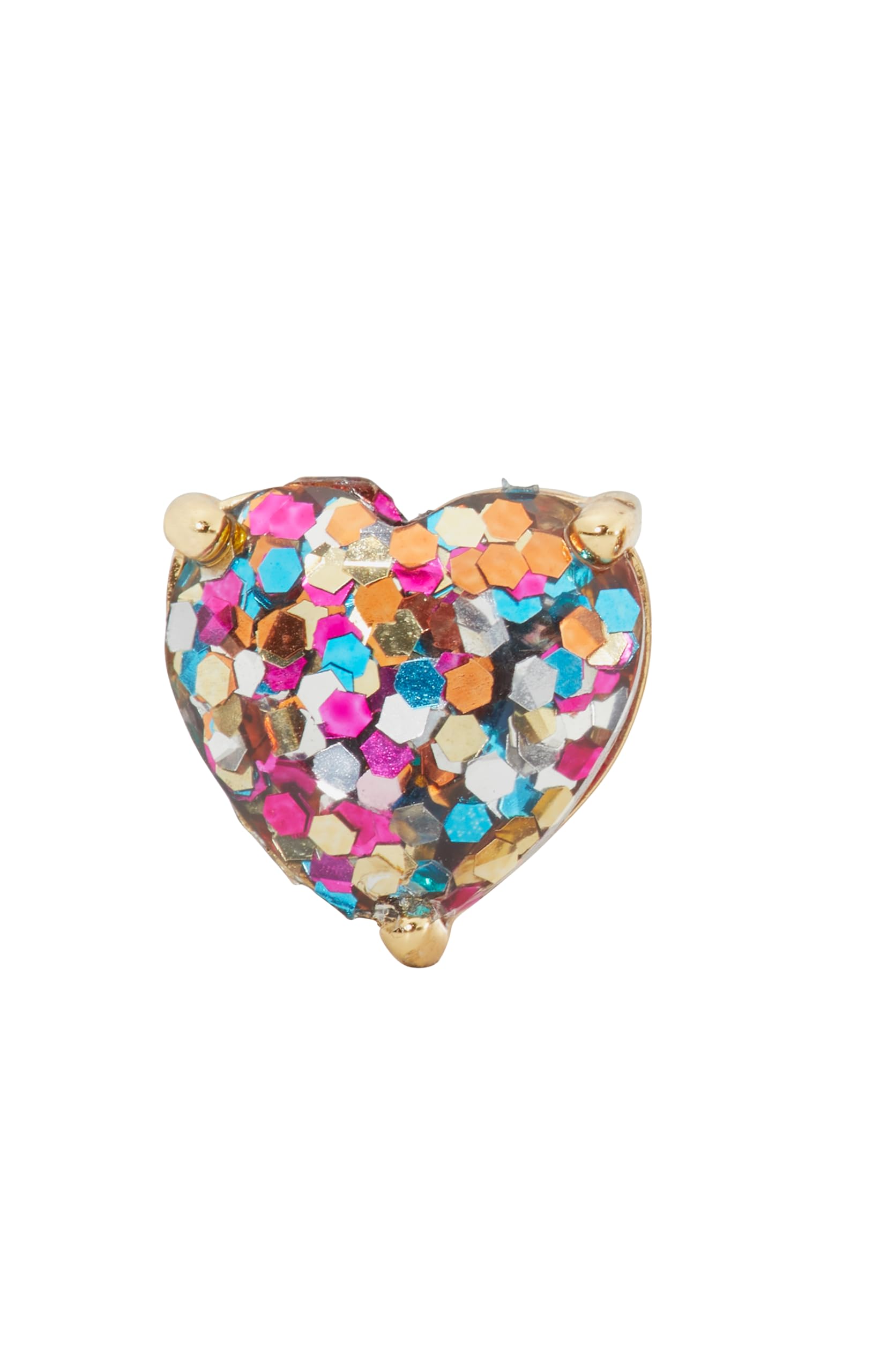 Kate Spade New York My Love Glitter Heart Studs, Multi Glitter, One Size