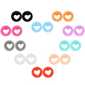 derala silicone ear tunnels 20pcs heart flexible flesh gauges plugs ear piercing jewelry 1/2 inch