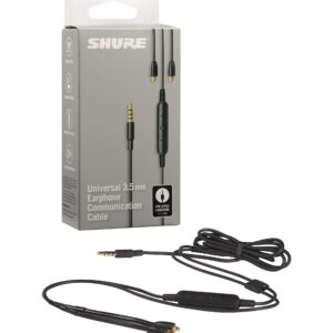 Shure SE215 PRO Wired Earbuds, Black (SE215-K) & RMCE-UNI Universal Communication Cable for Detachable SE Sound Isolating Earphones