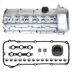 mitzone upgrade aluminum valve cover kit compatible with 1998-08/2002 bmw z3 323i 325i 328i 330i 525i 528i 530i x5 m52 m54 2.5l 2.8l 3.0l part 11121432928