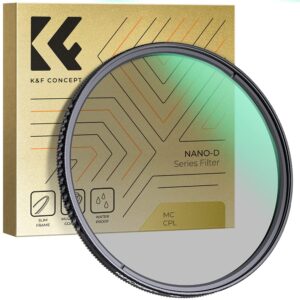 77mm circular polarizers filter, k&f concept waterproof circular polarizing filter with 24 multi-layer coatings cpl filter for 77mm camera lens