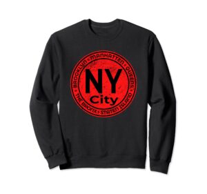 the five boroughs of new york circle souvenir gift design sweatshirt