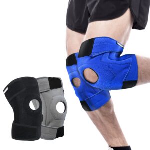 movefix knee braces for knee pain, patella knee braces for knee pain for men and women - helps in knee support - injury recovery knee brace for meniscus tear, arthritis, workout (l/xl, blue)