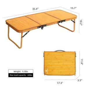 ROCK CLOUD Portable Camping Table Ultralight Camp Table Foldable 3-Folding Beach Table for Camping Hiking Garden Outdoor Picnic